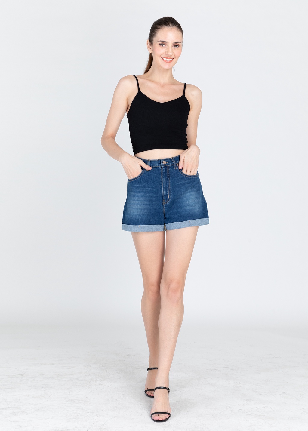 Next Jeans High Rise Denim Shorts (Dark Blue) | Shopee Philippines
