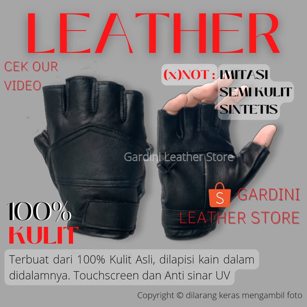 MOTORCYCLE GLOVES FOR WOMEN MEN LEATHER GIRLS BOYS COOL HALF FINGER ...
