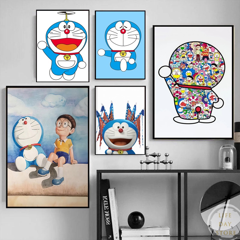 Anime Doraemon Big Bear Doraemon Poster Cartoon Canvas Painting Modern ...