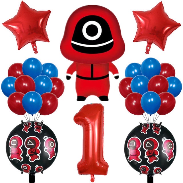 27Pcs/set Squid Game Balloons Squid Game Round Six 32 Inch Number ...