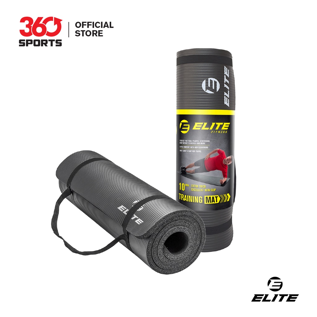 ELITE 10mm Exercise / Training / Yoga Mat with FREE Carrying Strap ...