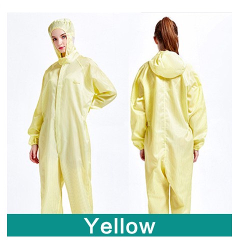 ESD Coverall Jumpsuit Cleanroom Washable Reusable Anti Static Overall ...