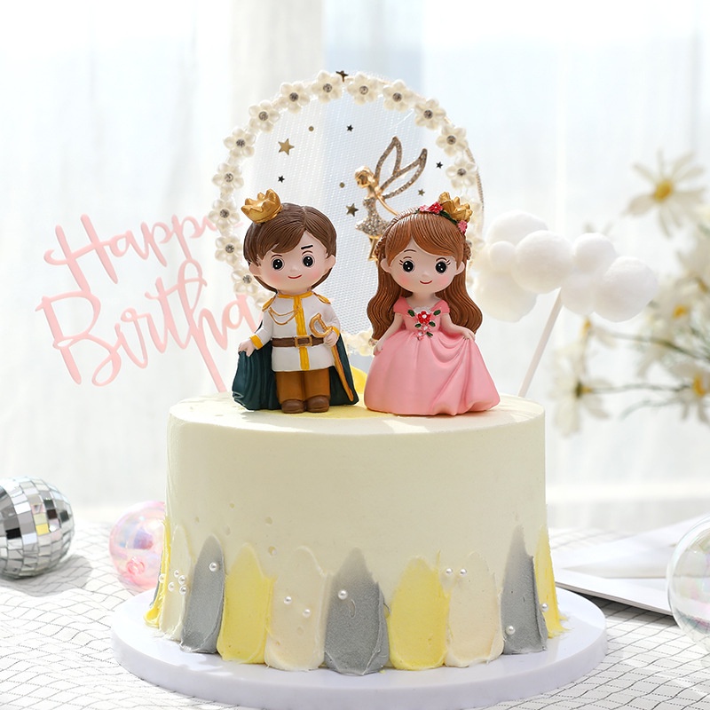 2 PCS/Set Vera Princess Prince William Birthday Cake Decoration Cute ...