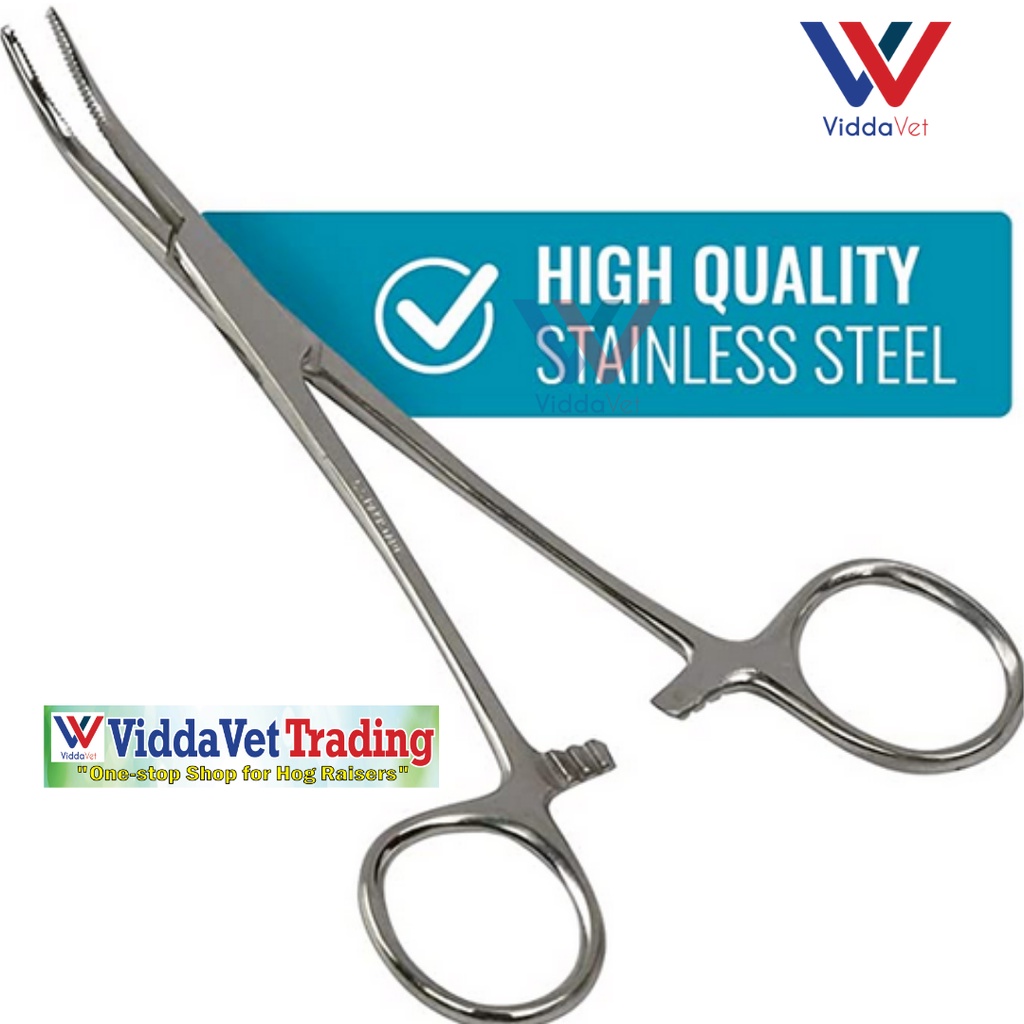 18 cm Forceps Curved Big Stainless Veterinary Hemostatic Surgical Tools ...