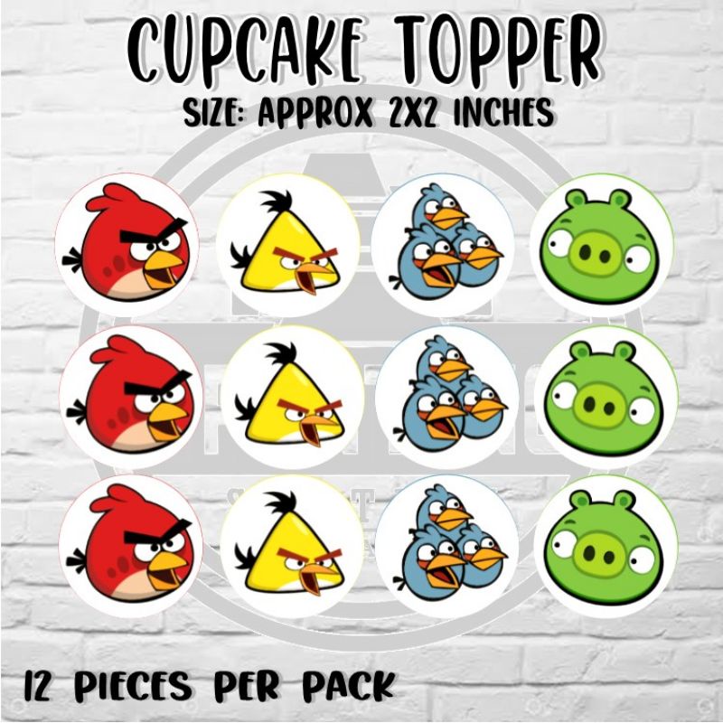 Angry birdss theme cupcake topper | Shopee Philippines