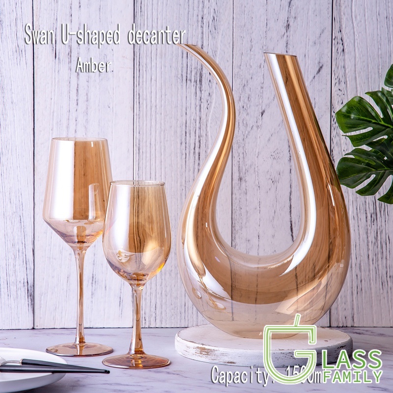 GF crystal glass U-shaped decanter harp-shaped decanter pure hand-blown ...