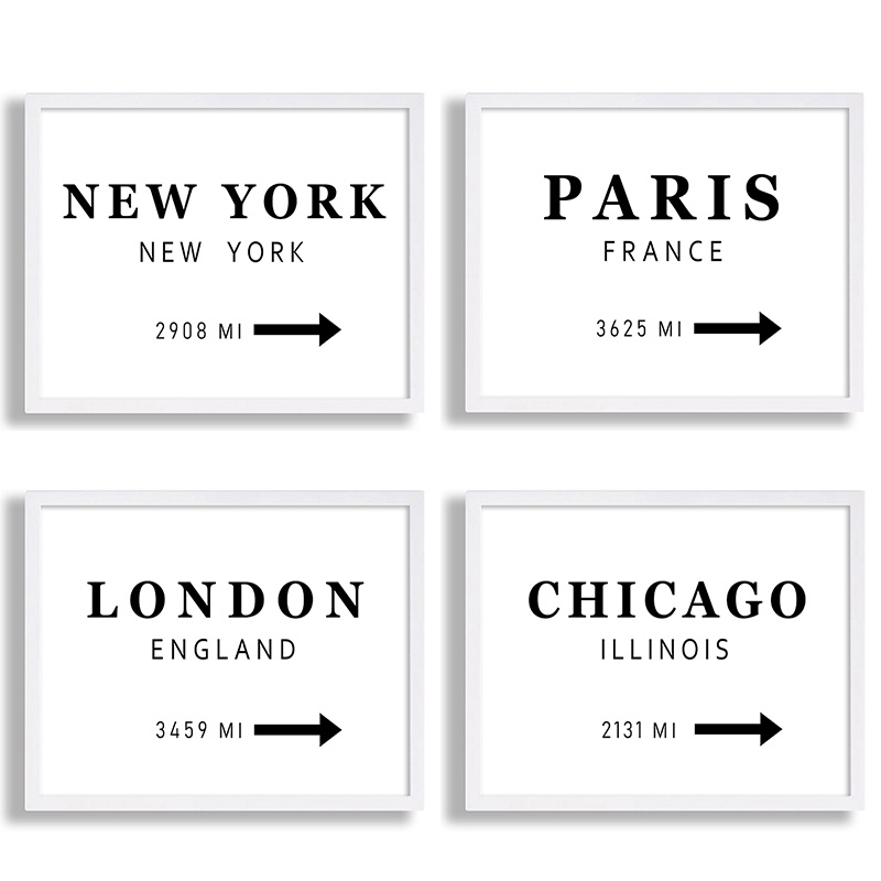 New York London Paris City Poster Living Room Decoration Pictures Modern Wall Paintings ...