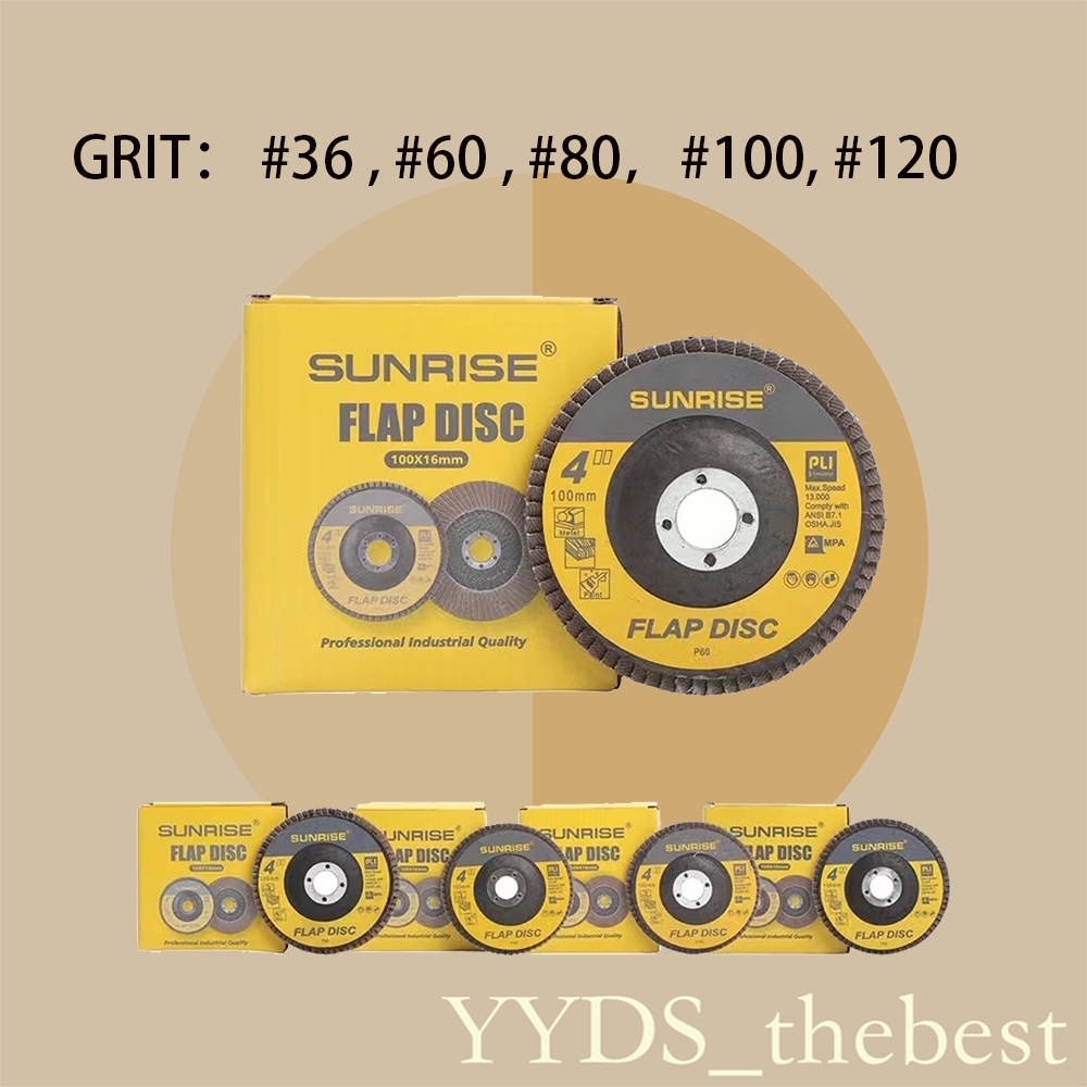 Original Sunrise Flap Disc Per box 10pcs For Metal Wood Paint 4" 100mm ...