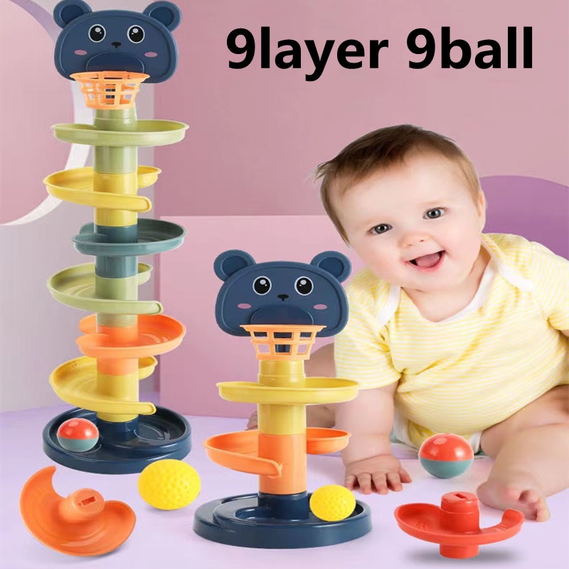 Baby Toys Toddler Shooting Toy 9 balls Kids Toys Ice Skating Tower 9 ...