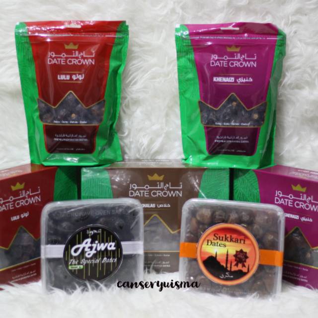 Dates Date Crown Lulu Khalas Kheinazi Ajwa Sukari Barari 1kg | Shopee ...