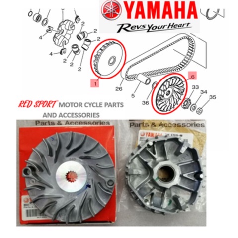 PULLEY AND DRIVE FACE for MIO I 125 / MIO I 125S YAMAHA GENUINE ...