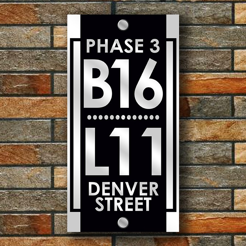 HOuse Address Sign AP6 Model, Acrylic 3mm, 5x10 inches, Stainless Glass ...