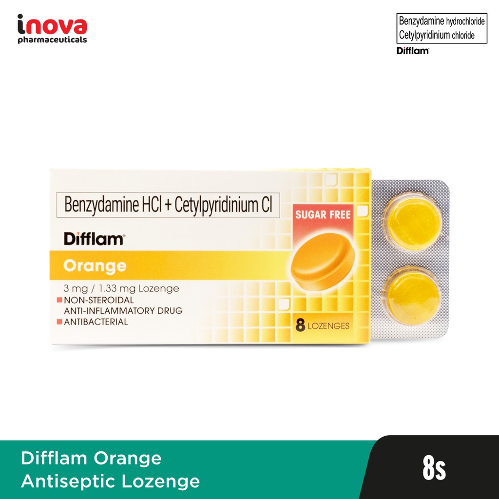 Difflam Orange Antiseptic Lozenge 8's | Shopee Philippines