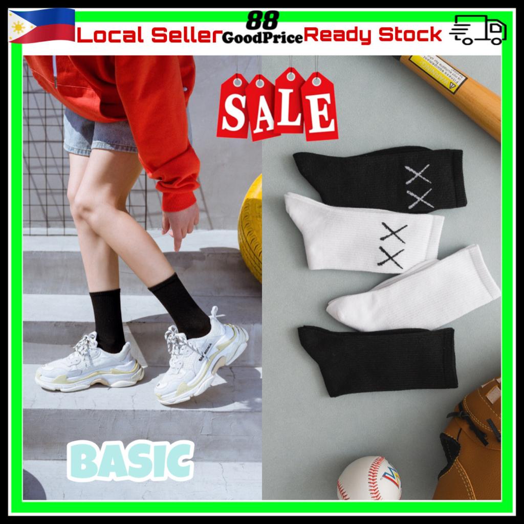 Unisex Men Women Socks Korean Ins Style Socks Plain Fashion Stokin ...