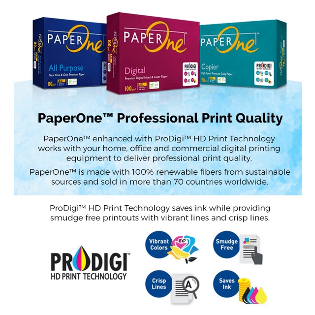PAPERONE A4/Long/Short 70GSM BOND PAPER Original & Best Quality Office ...