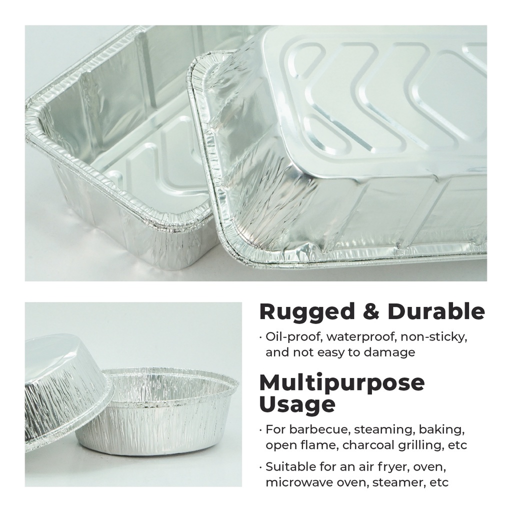 HOME PERFECT 3Pcs/Pack Loaf Shape Disposable Aluminium Foil Bake Pan ...