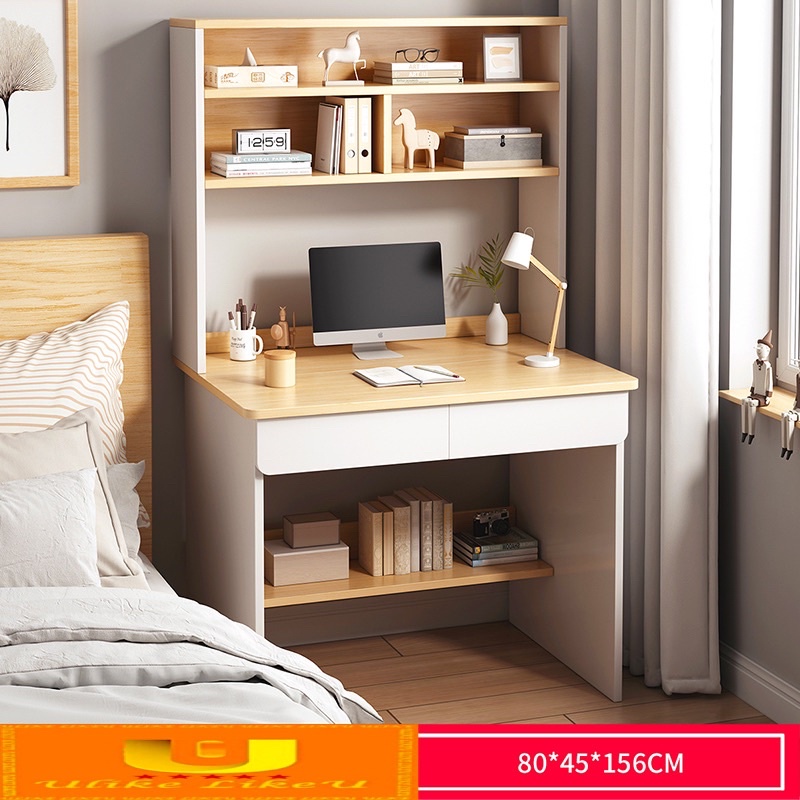 Computer desk bookshelf integrated simple home bedroom small student ...