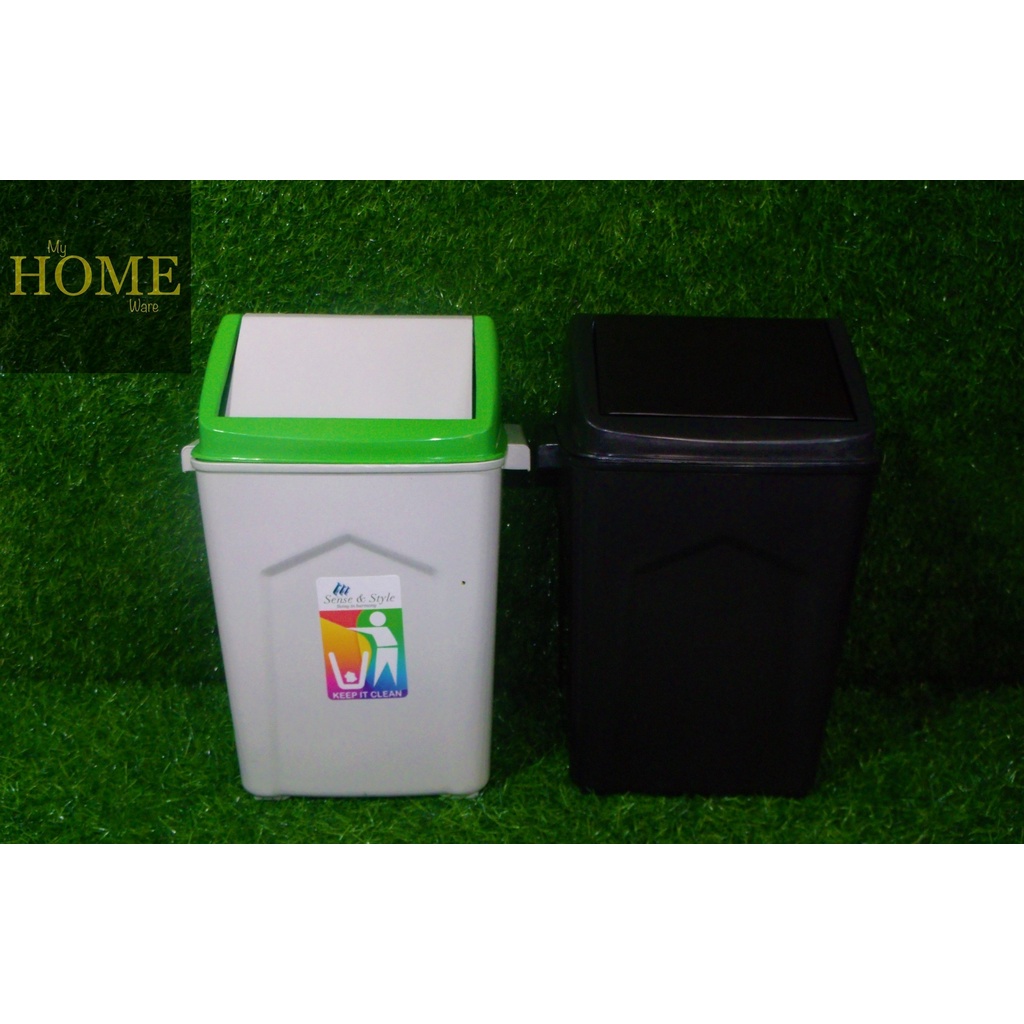 #306 Sense & Style Flip Cover Trash Bin/Basurahan (Black/White ...
