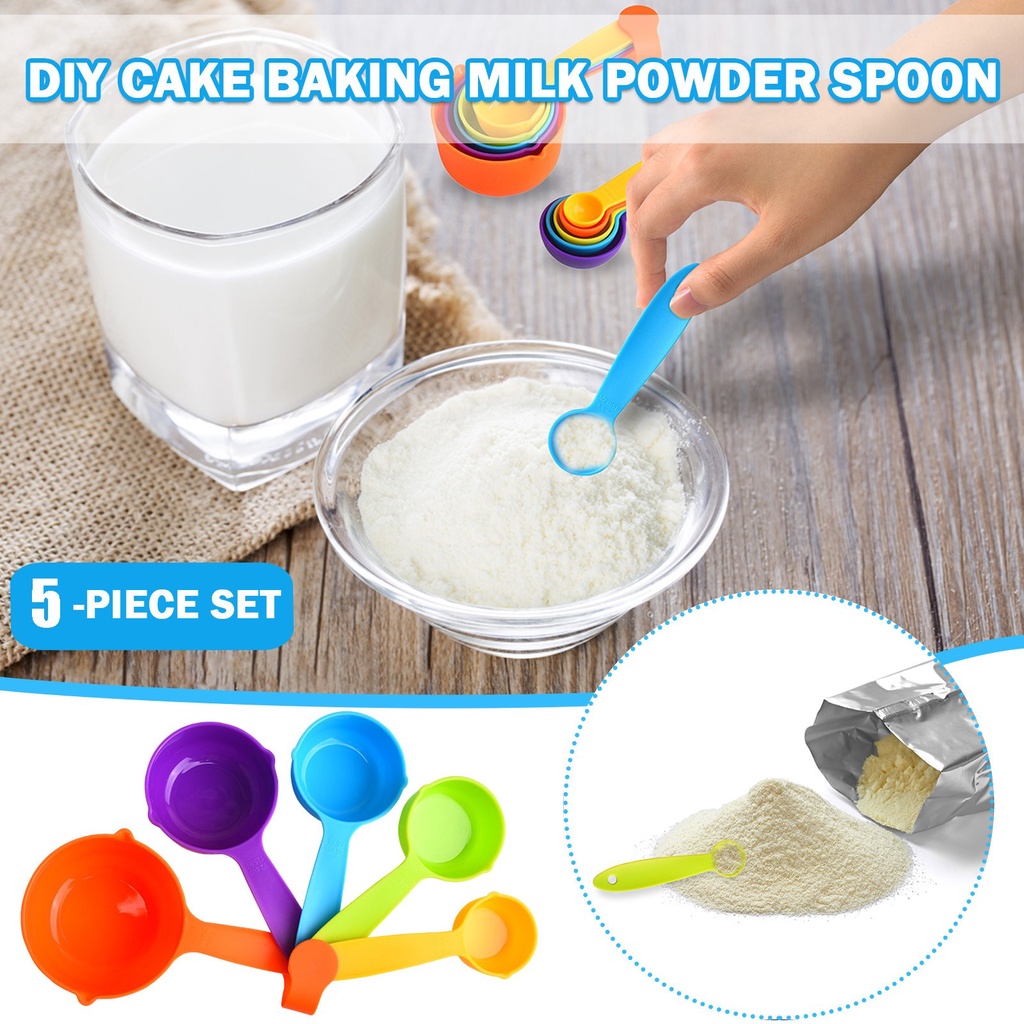 Rainbow Measuring Cup 5 Piece Set Gram Weighing Spoon Scale Measuring ...