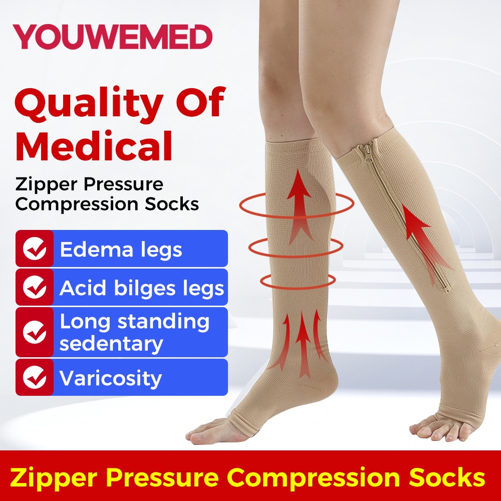 1Pair Medical Grade Varicose Socks High Compression Socks Prevent Calf ...