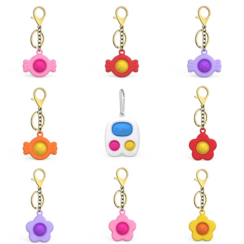 Candy Shape Push Pop Simple Dimple Keychain Sensory Fidget Toys Autism ...