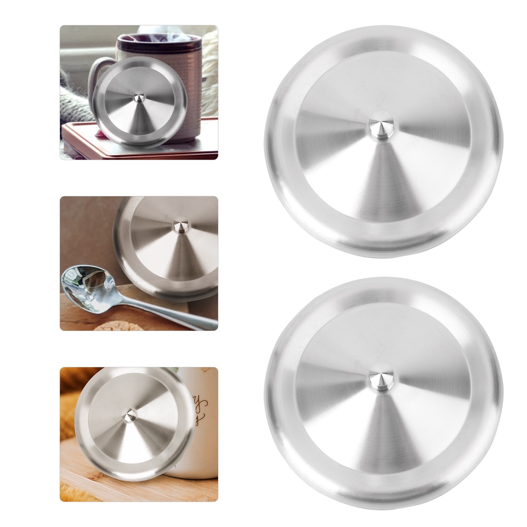 [READY STOCK] 2 Pcs Metal Drink Cup Lids Silicone Mug Covers Drinking ...