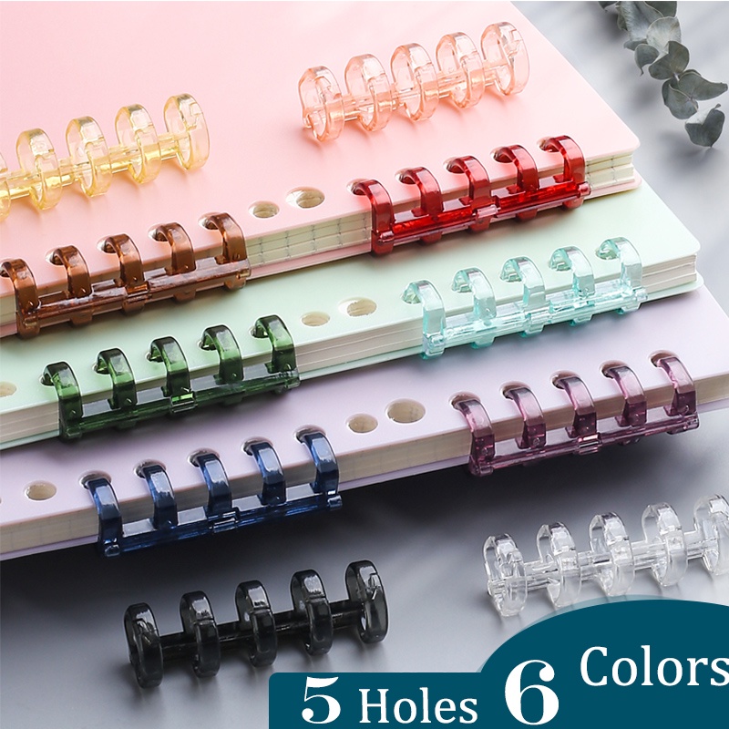 10Pcs 5 Holes Plastic Ring Binder Ring Loose Leaf Binding Spines Combs ...