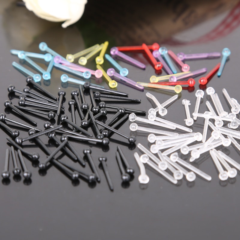 Anti-allergy Plastic Earrings Pins 100pcs/Pack 10Packs transparent ...