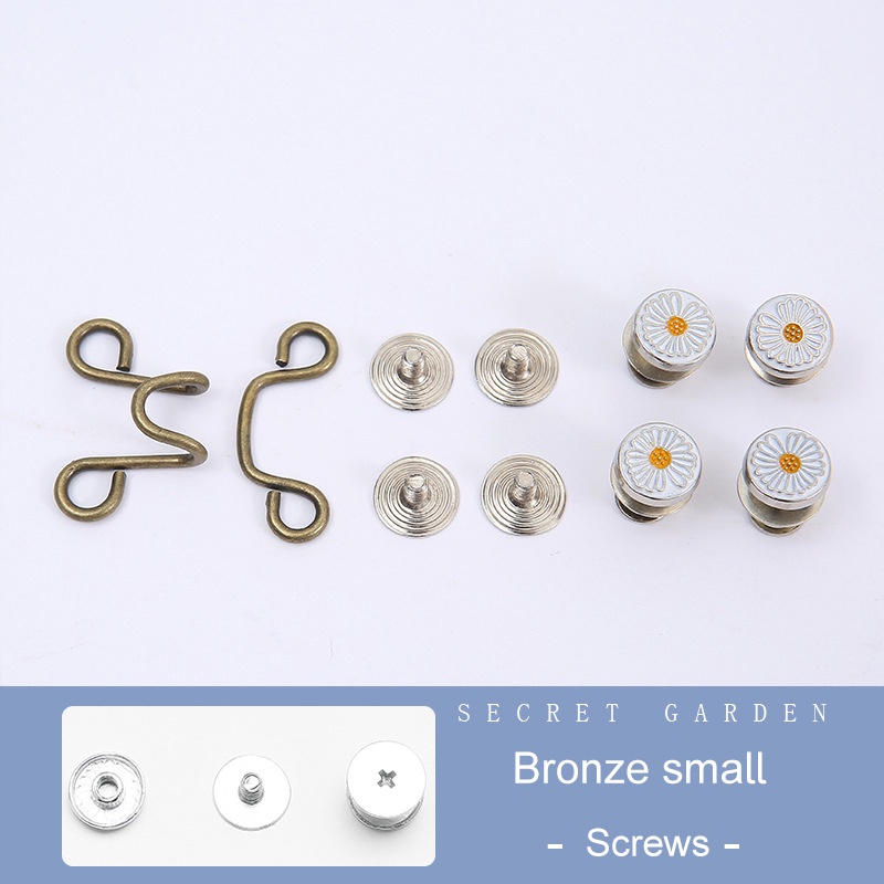 Trouser Buttons Adjustable Set Detachable Jeans Buttons Nail Free Metal ...