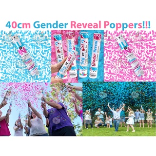 40cm Gender Reveal Party Poppers All Pink and All Blue Confetti Paper ...