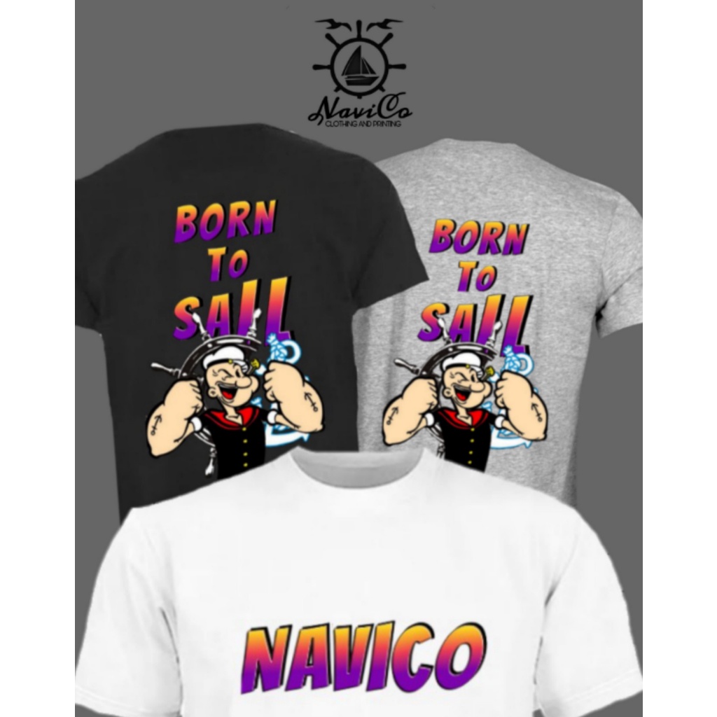 Popeye The Sailorman Born to be Sailor Seaman Shirt | Shopee Philippines