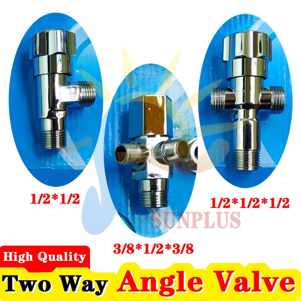 HD Grand Solid Brass Two Way Angle Valve 3/8*3/8*1/2, 1/2*1/2 | Shopee ...