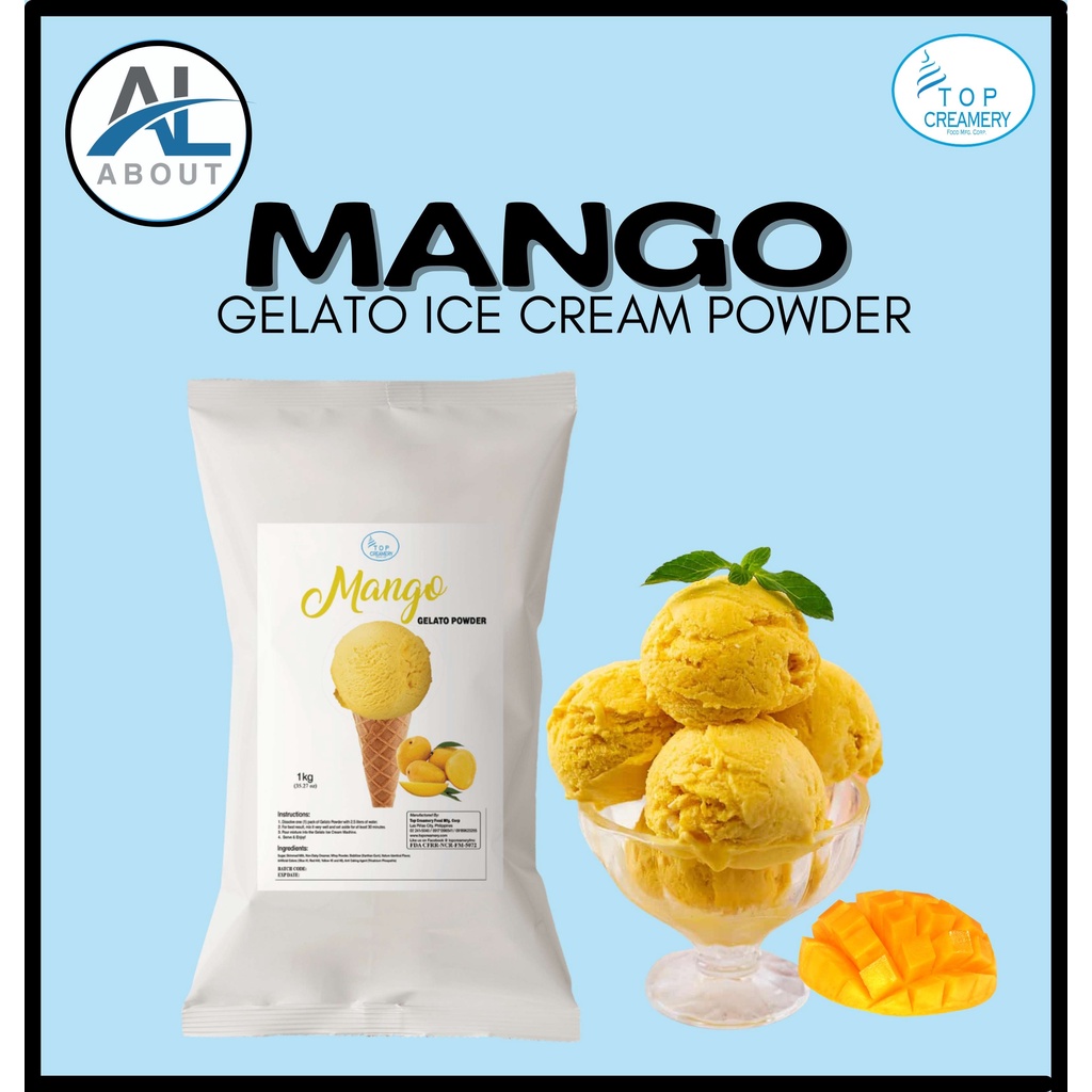 TOP CREAMERY MANGO GELATO ICE CREAM POWDER 1KG | Shopee Philippines