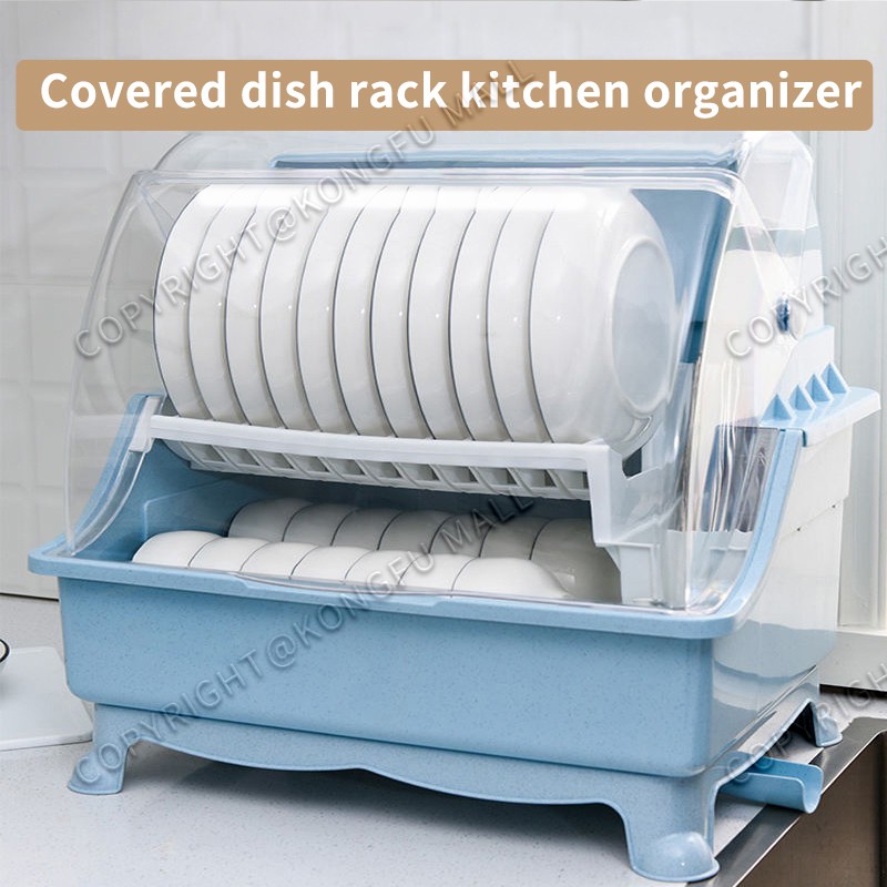 KONG Dish Cabinet With Cover Dish Rack With Drainer Kitchen Rack Dish ...