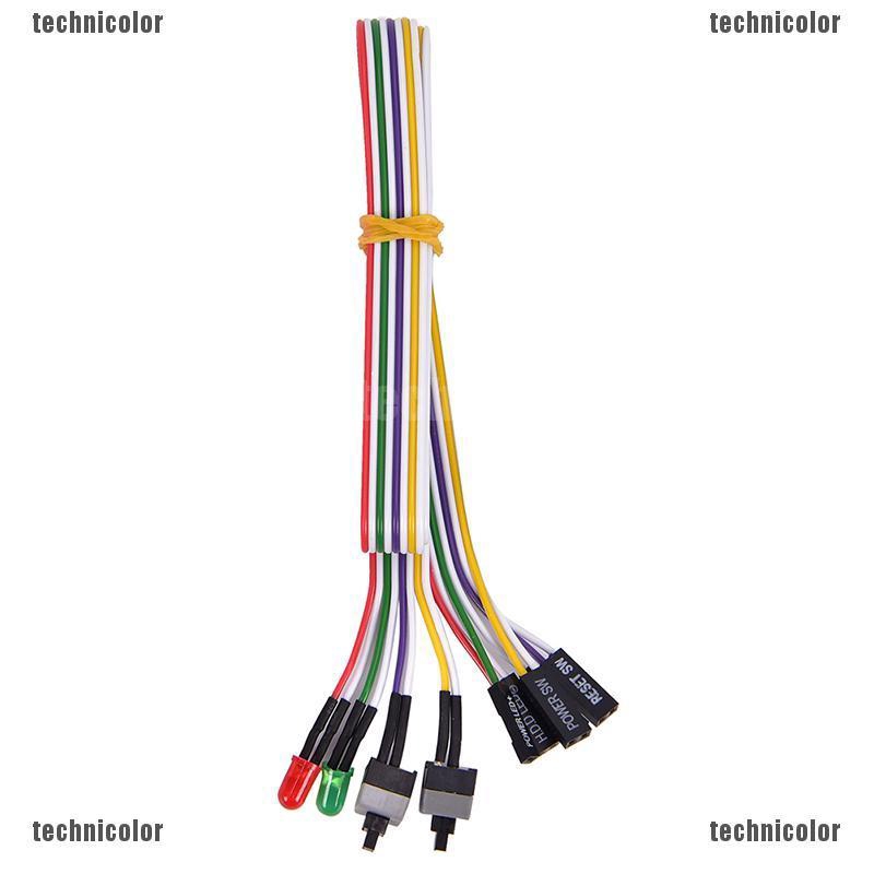 ATX PC Compute Motherboard Power Cable 2 Switch On/Off/Reset w/ LED ...