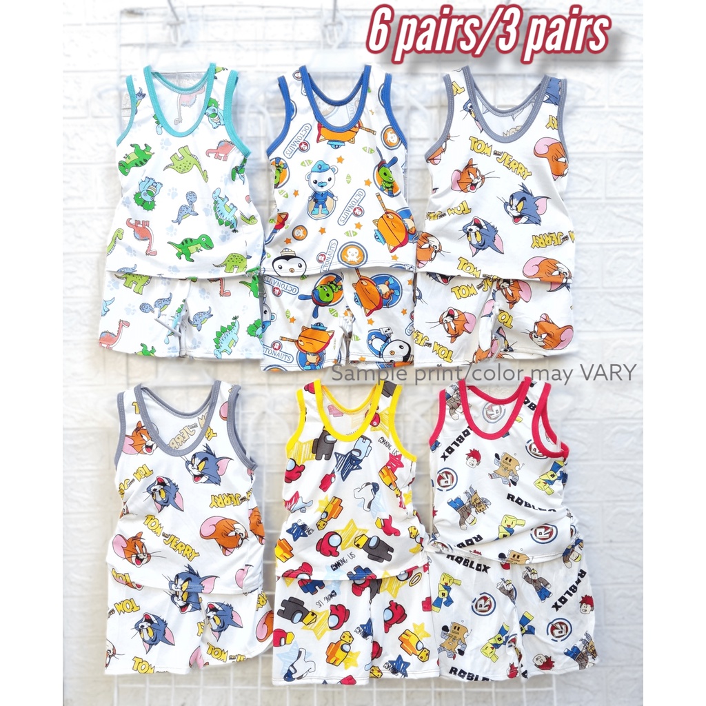 12 pcs or 6 pairs Sando Short 5-24 months baby boy (6/3pairs) | Shopee ...