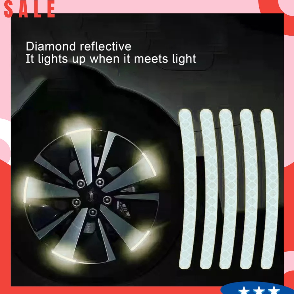 20pcs Car Wheel Reflector Sticker Hub Reflective Sticker Tire Rim ...