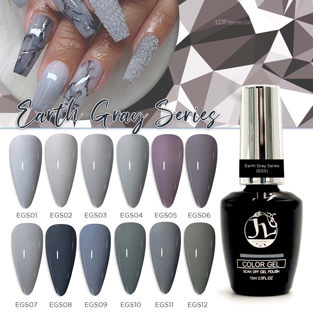 JL Essentials Color Gel Polish Gray Series EGS 15ml | Shopee Philippines
