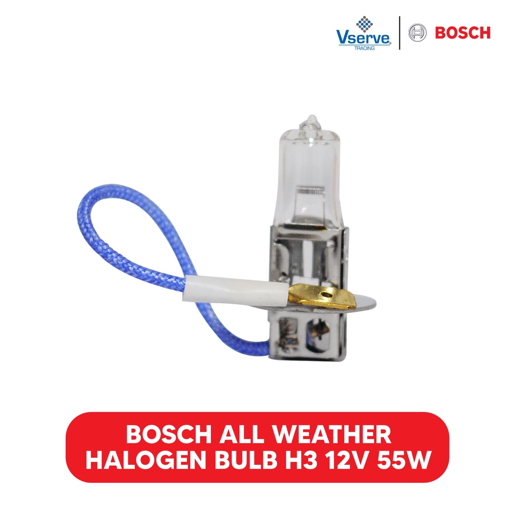 BOSCH ALL WEATHER HALOGEN BULB H3 12V 55W STANDARD BULB FOG LIGHT ...