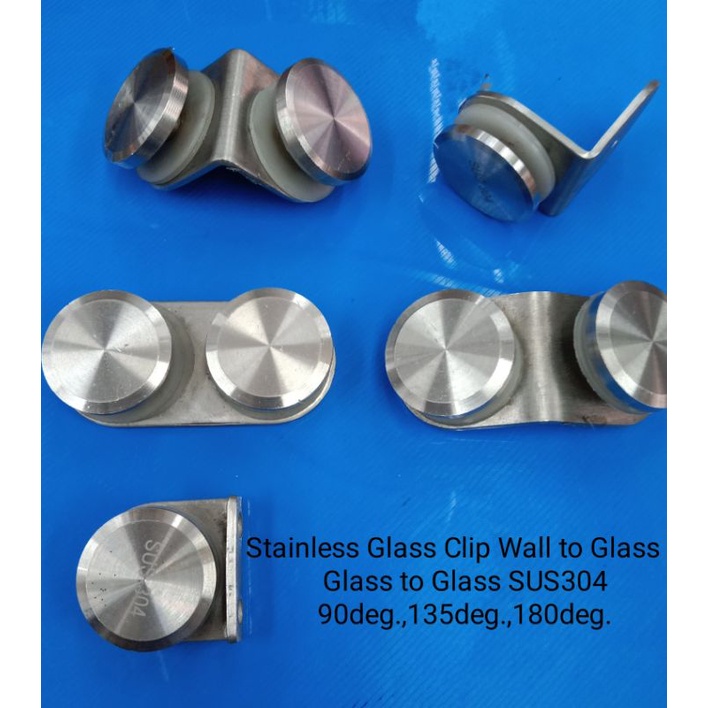 Stainless Glass Clip Wall to Glass & Glass to Glass SUS304(90,135,180 ...