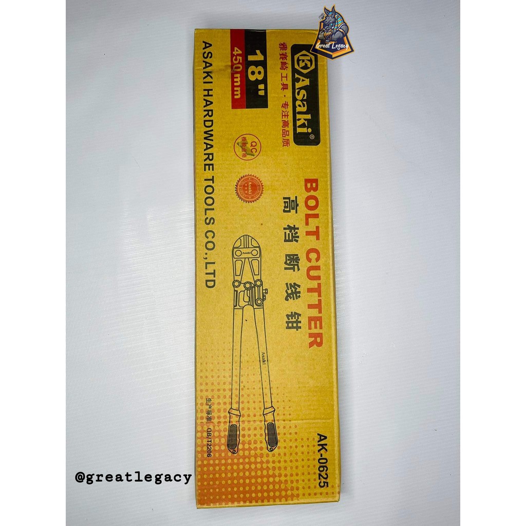 Asaki Japan Heavy Duty Bolt Cutter 18"/450mm AK-0625 | Shopee Philippines