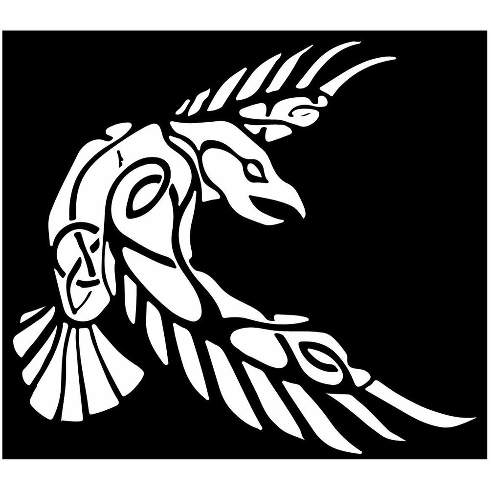 (2Pcs) Odin Thor viking Norse Raven rune protection sticker decal ...