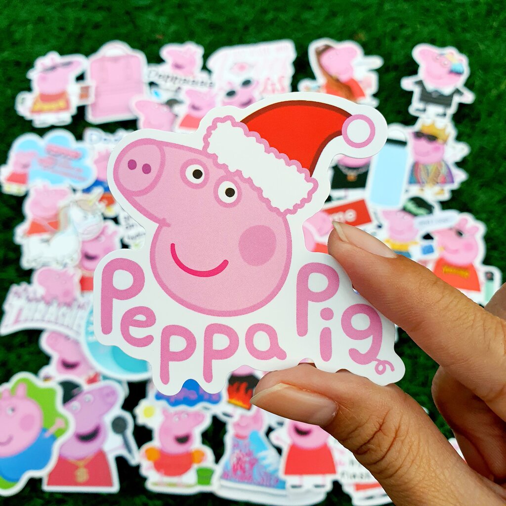 Peppa Pig sticker (Set 1) Strong Waterproof Kids Toy (50 Pcs) | Shopee ...