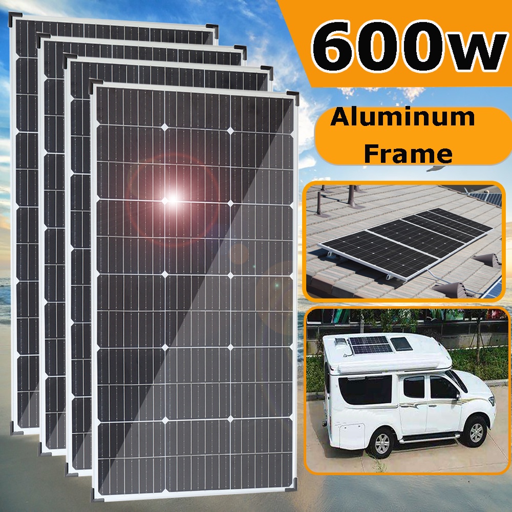 600w 450w 300w 150w Solar Panel Kit Complete with Aluminum Frame 12V ...