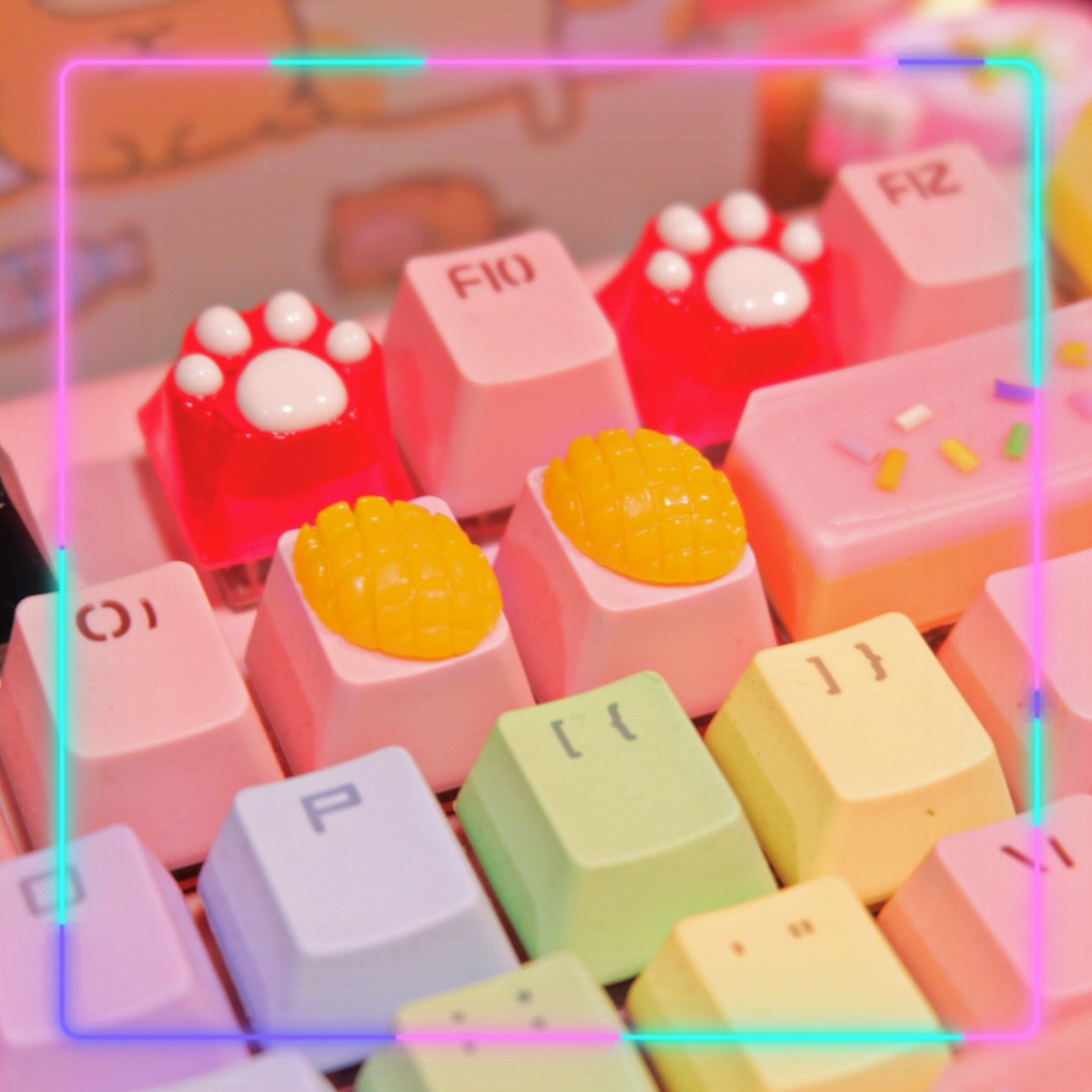Sliced Mango Artisan Kawaii Keycaps for Mechanical Keyboard | Shopee ...