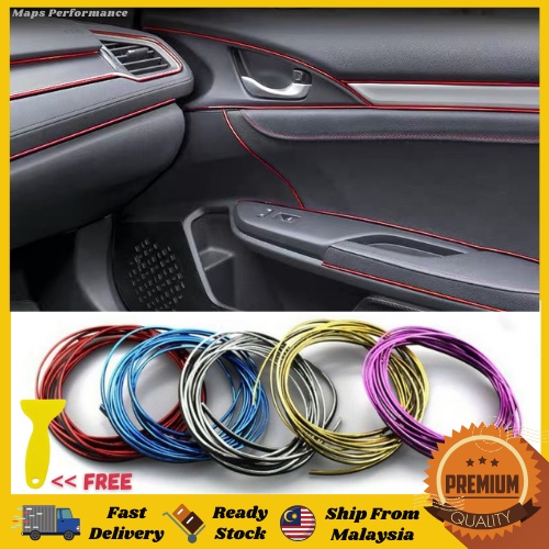 5 Meter Car Interior Gap Car Strip Grid Decoration Line Wire Sticker ...