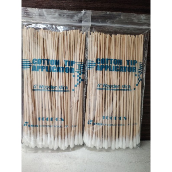 Cotton Tip Applicator 100pcs. 6 inch- wooden stick small head/Big Head ...