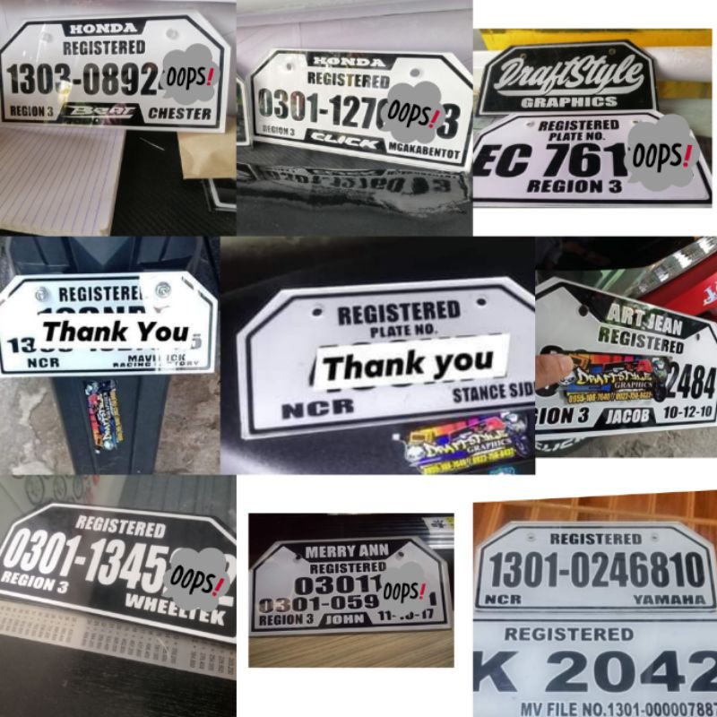 Motorcycle plate Acrylic 3mm/ Temporary plate /Conduction plate ...