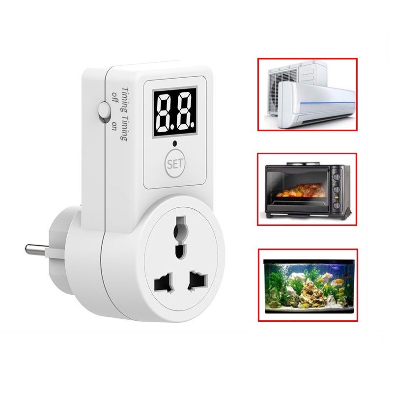 EU Plug Digital Countdown Timer Smart Control Plug-In Switch Socket ...