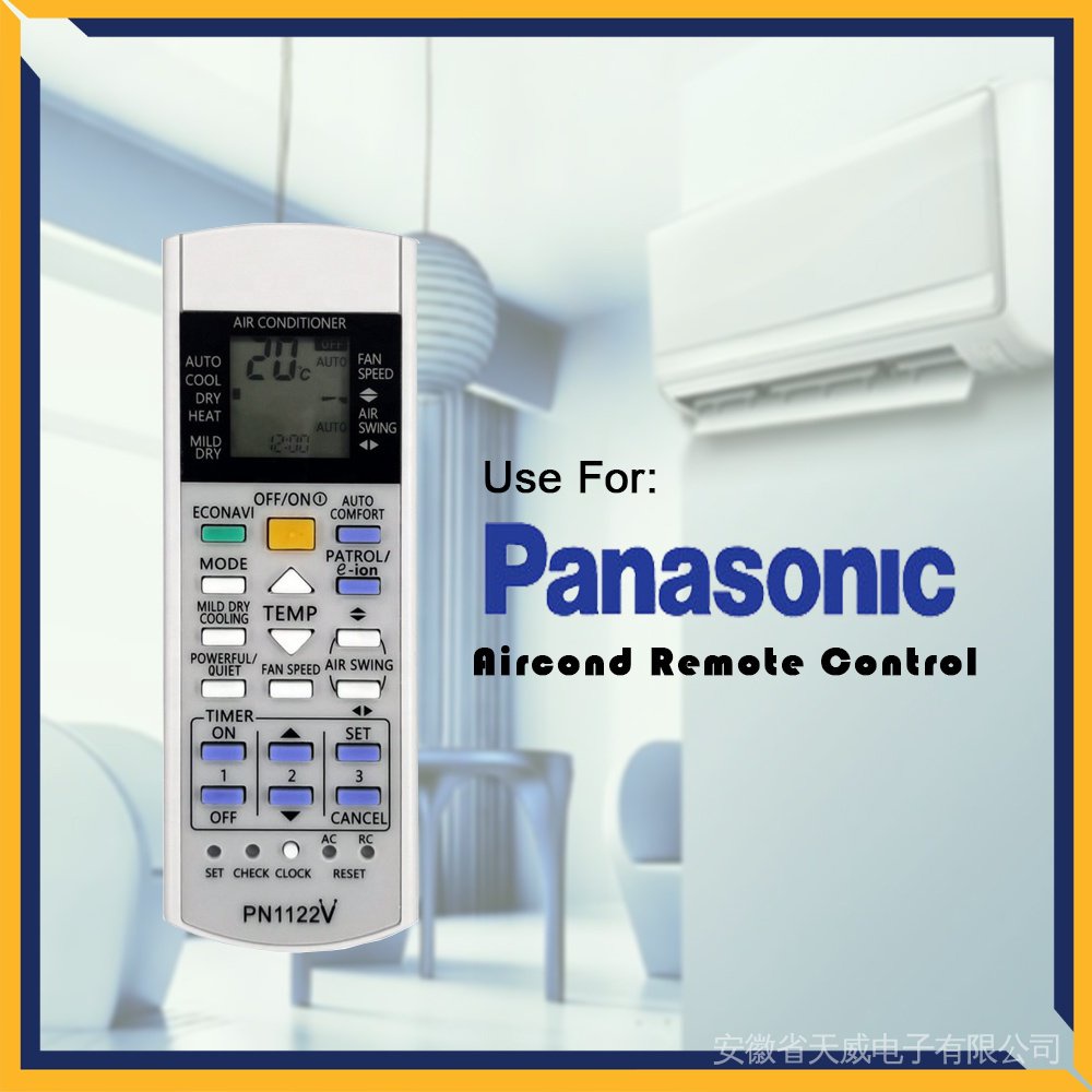 Universal Panasonic aircond remote control inverter A75C3300 K-PN1122 ...